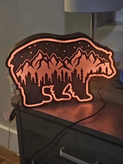 Bear Light Box LED Lamp by Picture_it - MakerWorld