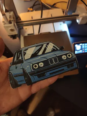BMW E30 Wide Body Side View (Hueforge) by Bearrr MakerWorld: Download ...