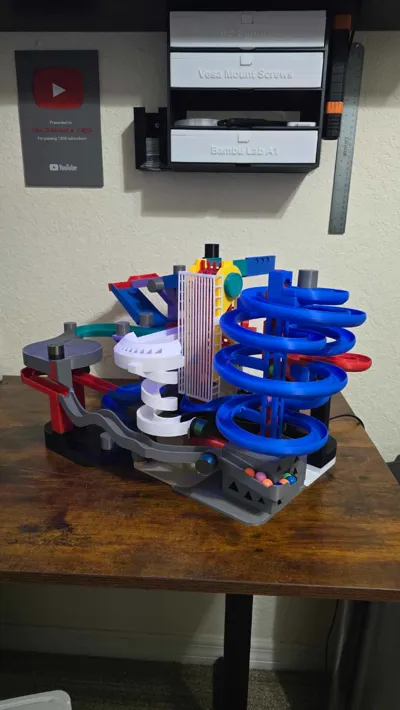 Marble Run 003 4-Ways Standard v1 Plus by MplusM MakerWorld: Download Free 3D Models