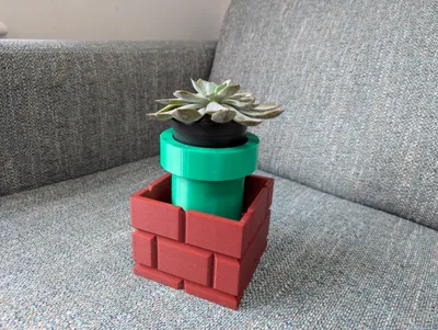 Mario Warp Pipe Venus Fly Trap Planter Remixed by indonaught MakerWorld ...
