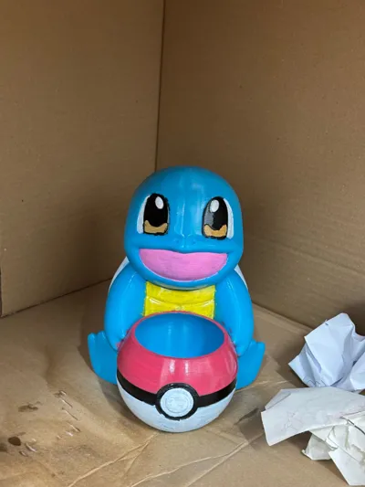 Pokemon-Squirtle Planter (NO SUPPORT) - Free 3D Print Model - MakerWorld