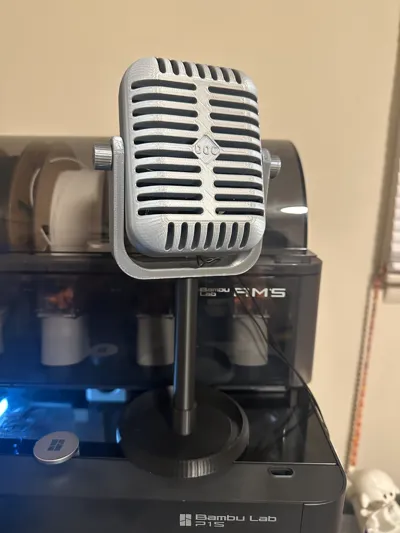 Vintage Microphone Desk Fan, 50s Retro Microphone by Deltaprints ...