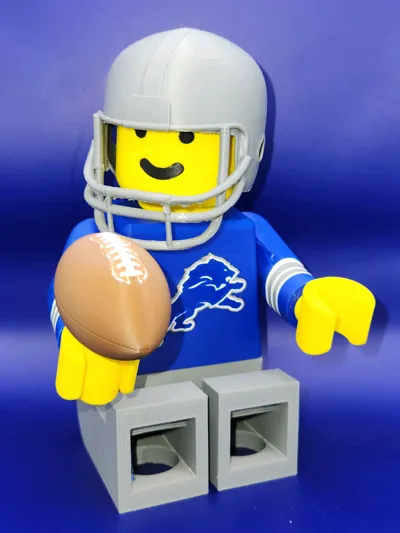 NFL Brick Man - Detroit Lions (500%) - Free 3D Print Model - MakerWorld