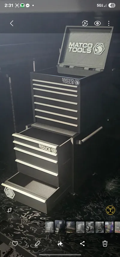 Matco Tools-Inspired Double-Stacked Tool Chest - Free 3D Print Model ...