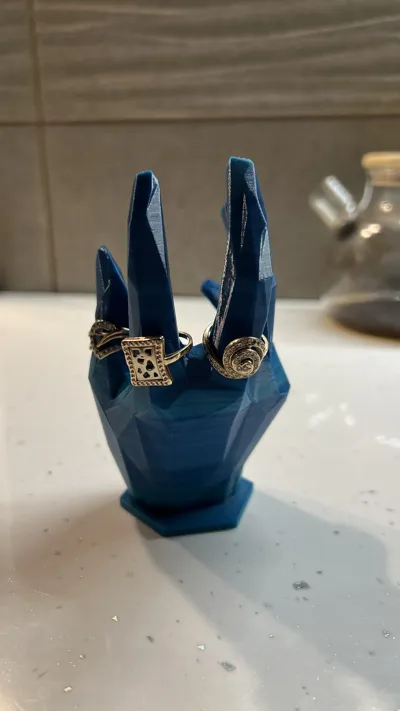 Crystal Hand Ring Stand v2 - Free 3D Print Model - MakerWorld