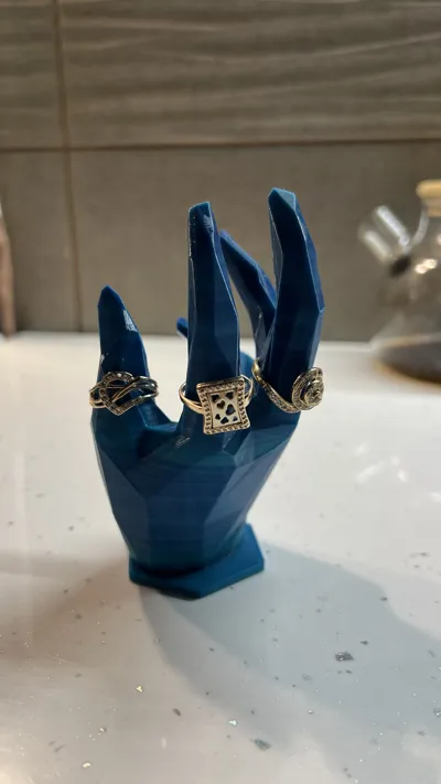 Crystal Hand Ring Stand v2 - Free 3D Print Model - MakerWorld