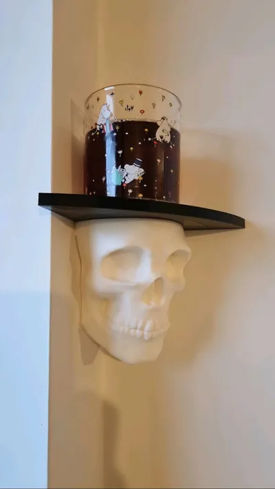Gothic Skull Corner Shelf - Keyed Mounting Slots - Free 3D Print Model ...
