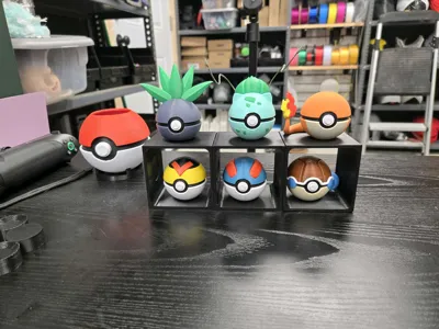 Pokeball Stackable Display Stand by N3D MakerWorld: Download Free 3D Models