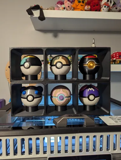 Pokeball Stackable Display Stand by N3D MakerWorld: Download Free 3D Models