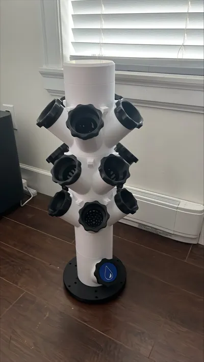 Modular Hydroponic Tower Garden Remixed by Chef3DPrints MakerWorld ...