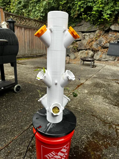 Modular Hydroponic Tower Garden Remixed by Chef3DPrints MakerWorld ...