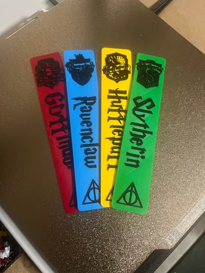 Harry Potter House Bookmarks 2 Color by Triple G Workshop MakerWorld ...