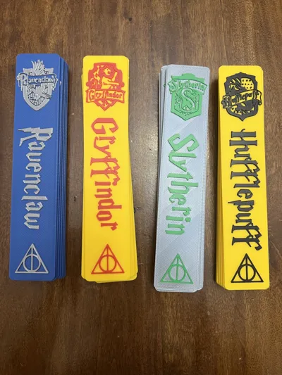 Harry Potter House Bookmarks 2 Color by TripleGWorkshop - MakerWorld