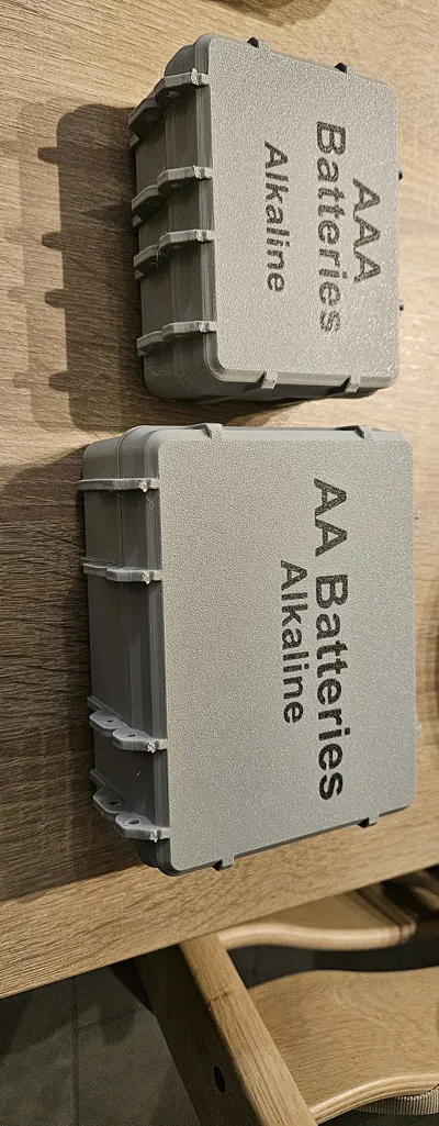 Rugged AA, AAA & mixed battery box 48 batteries - Free 3D Print Model ...