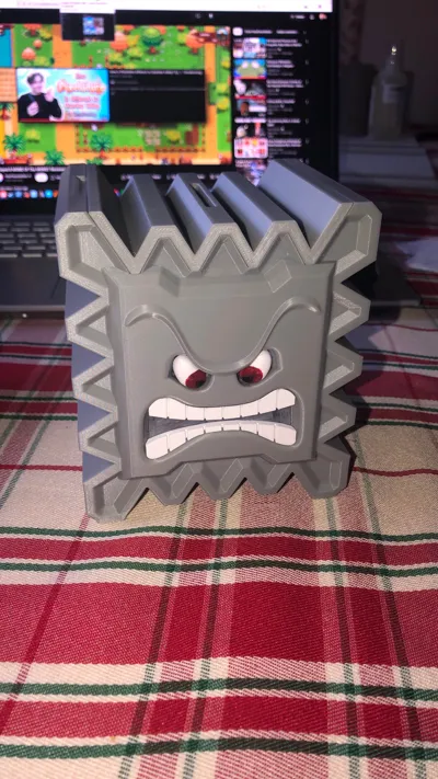 Super Mario Thwomp box snap-on lid - Free 3D Print Model - MakerWorld