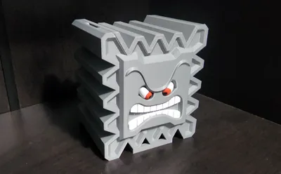 Mario Thwomp box snap-on lid by anselor - MakerWorld