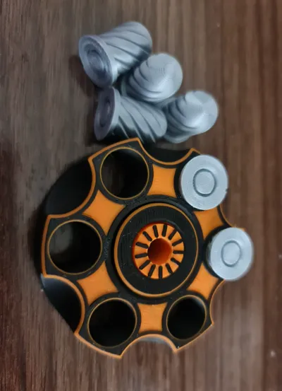 Fidget spinner Revolver cylinder by SMichaud - MakerWorld