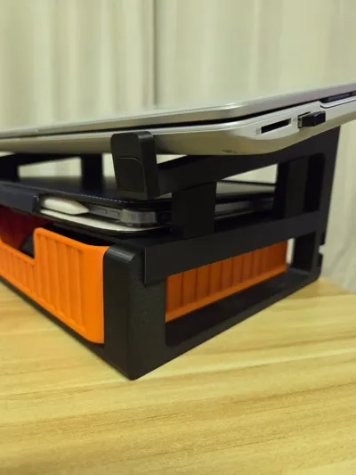 Double laptop stand with a drawer organiser - Free 3D Print Model ...