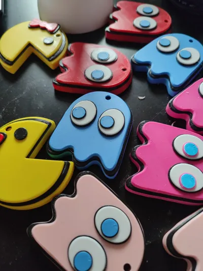 Pac-Man Ms Pac-Man Customizeable Keychains by FunFam3D MakerWorld ...