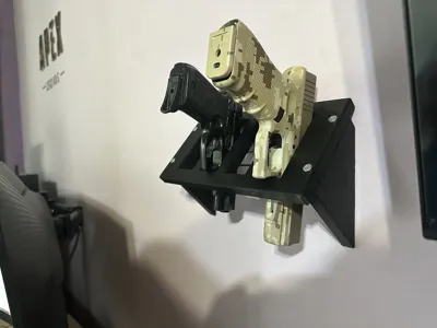 Wall pistol rack urban (Glock, Beretta, Sig) by T.giovanzana - MakerWorld