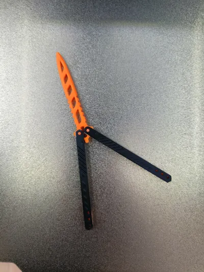 Fidget balisong butterfly knife keychain by iczfirz MakerWorld ...
