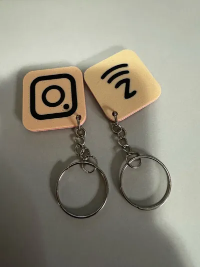 Social NFC keychain by DotCom Artwork MakerWorld: Download Free 3D Models