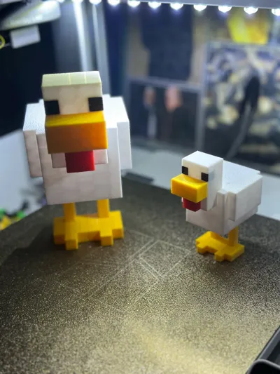 Minecraft Chicken prop 2 sizes + hat by MAT_3D MakerWorld: Download ...