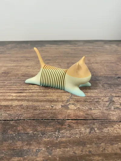 Spring Cat - Free 3D Print Model - MakerWorld