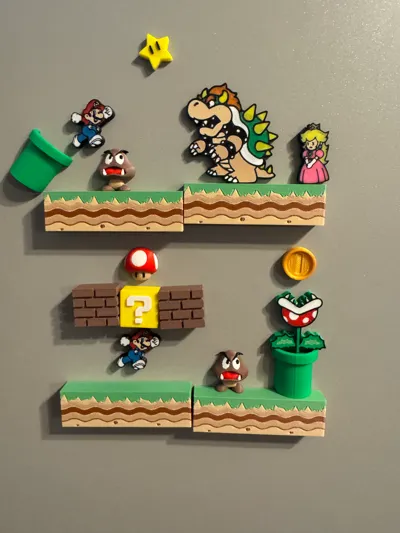 Super Mario fridge magnets by Benchymaker MakerWorld: Download Free 3D ...