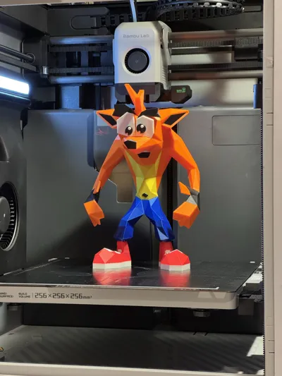 Low poly retro Crash figure by Namiiria MakerWorld: Download Free 3D Models