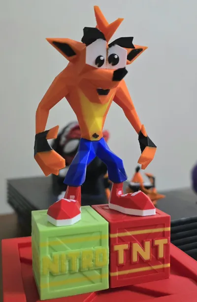 Low poly retro Crash figure by Namiiria MakerWorld: Download Free 3D Models