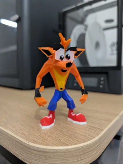 Low poly retro Crash figure by Namiiria MakerWorld: Download Free 3D Models