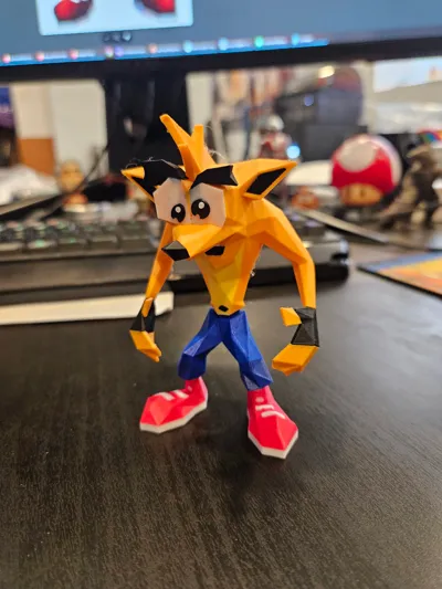 Low poly retro Crash figure by Namiiria MakerWorld: Download Free 3D Models