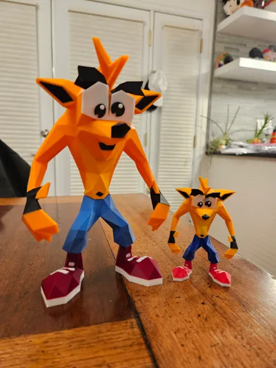 Low poly retro Crash figure by Namiiria MakerWorld: Download Free 3D Models