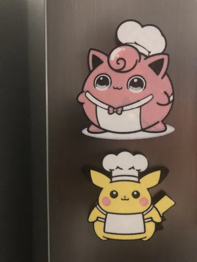 Pokemon Chef Fridge Magnets Pikachu & Jiggly Puff by Visions Built ...