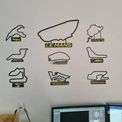 Watkins Glen Track Map with Nameplate Wall Art by dakjones82 - MakerWorld