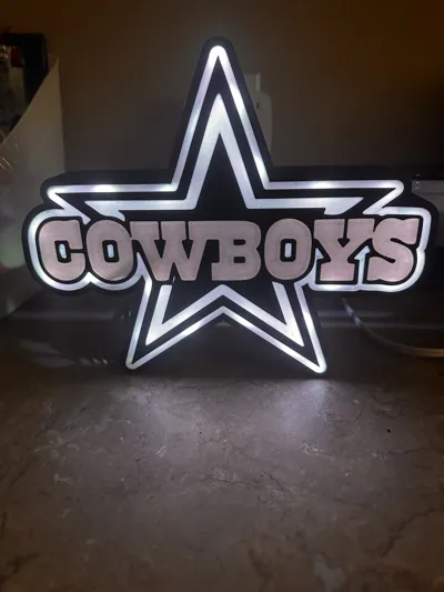 Dallas Cowboy light up sign by Britts Prints - MakerWorld