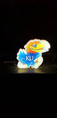 Kansas Jayhawk Light up Sign logo by Britts Prints - MakerWorld