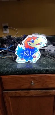 Kansas Jayhawk Light up Sign logo by Britts Prints - MakerWorld