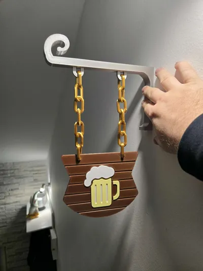 Hanging Tavern Sign with Beer Mug Design - Free 3D Print Model - MakerWorld