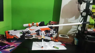 AWP Asiimov Sniper Rifle (Rubber Band Gun) by THE MOC CHANNEL ...