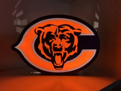 Chicago Bears led lightbox by Britts Prints - MakerWorld