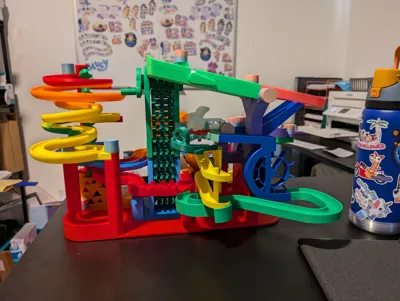 Marble Run 003 5-Ways Roller Coaster v1B Addon by MplusM - MakerWorld