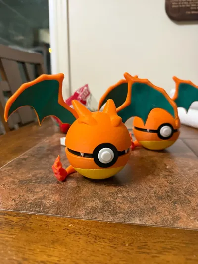 Pokeball Charmander Charmeleon Charizard - Free 3D Print Model - MakerWorld