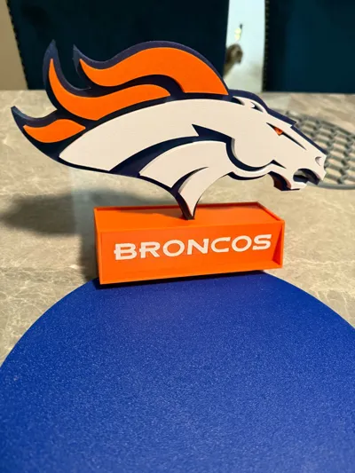 Denver Broncos 3D Logo with Optional Stand - Free 3D Print Model ...