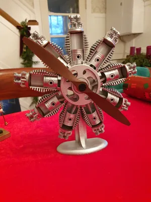 9 Cylinder Radial Engine - Free 3D Print Model - MakerWorld