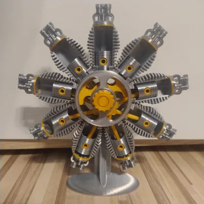 9 Cylinder Radial Engine by Bootjevaarder MakerWorld: Download Free 3D ...