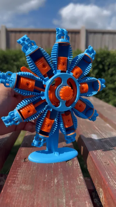 9 Cylinder Radial Engine - Free 3D Print Model - MakerWorld