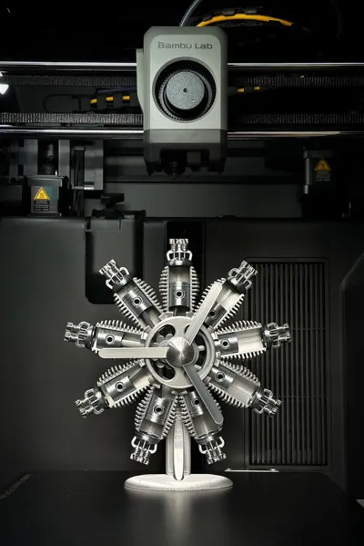 9 Cylinder Radial Engine - Free 3D Print Model - MakerWorld