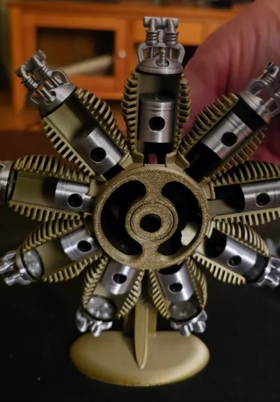 9 Cylinder Radial Engine by BootjevaarderMakerWorld: Download Free 3D ...
